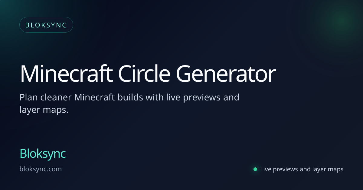 Minecraft Circle Generator | Bloksync