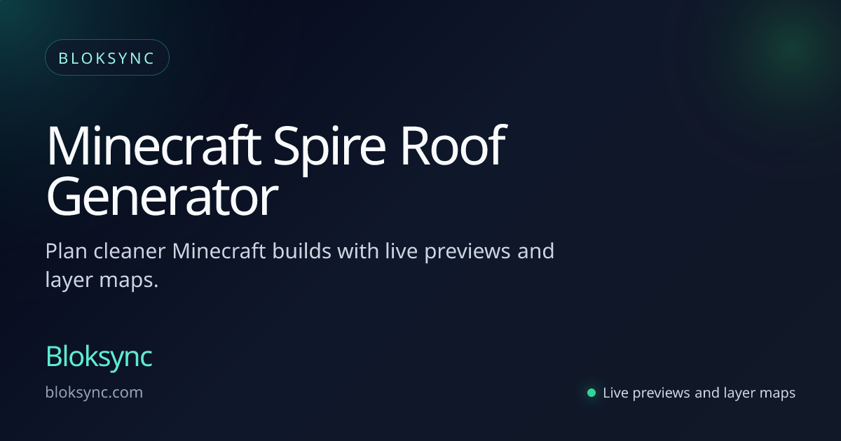 Minecraft Spire Roof Generator | Bloksync