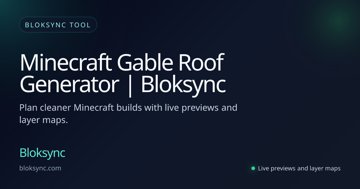 Minecraft Gable Roof Generator | Bloksync | Bloksync